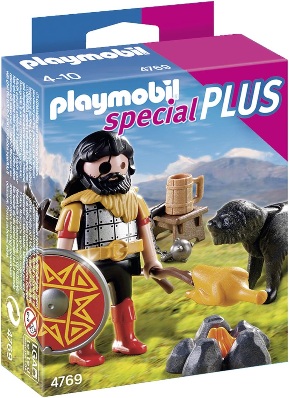 Barbarian with dog at campfire (PM-4769) – Sir Troy's Toy Kingdom
